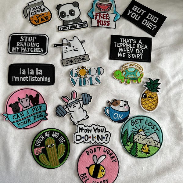 Cute Funny Patches, Positivity, Retro, Embroidered Sew on / Iron on ...