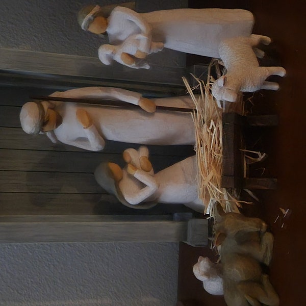 Nativity Manger /cradle for Willow Tree Nativity Wood Manger for Willow ...