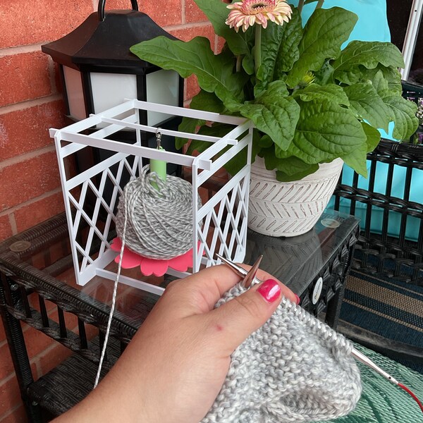 Strawberry Yarn Holder With Storage – Portable Yarn Organizer | Crochet ...