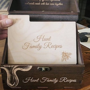Custom Recipe Box With Cards the Secret Ingredient is Love Wedding Gift ...