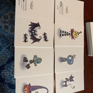 Halloween Greeting Cards tim Burton Inspired Notecard Set 24 Notes With ...
