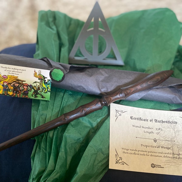 Laser Cut Wand Stand With Engraving Black Walnut or Cherry Wood - Etsy