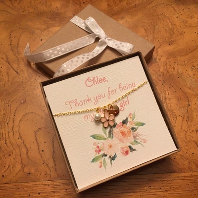 Personalized Flower Girl Gift for Flower Girl Necklace Toddler Flower ...