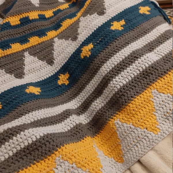 Crochet Aztec Baby Blanket Pattern: Photo Tutorial (PDF File) - Etsy