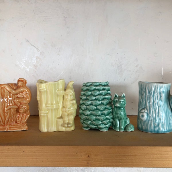 Set of Six Vintage Foley Art Peacock Pottery 'indian Tree' Small Tea ...