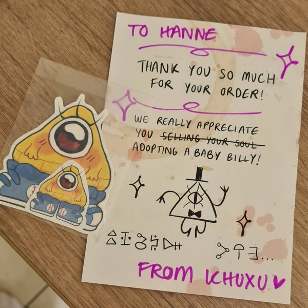 Baby Bill Cipher Holographic Sticker Gravity Falls Book of Bill - Etsy