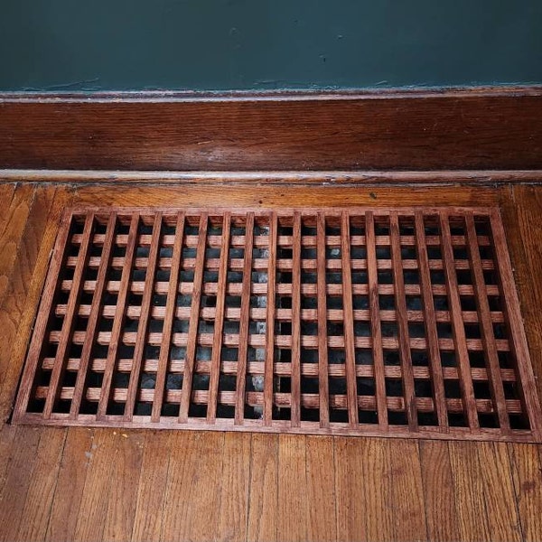 Custom Made to Your Size Large TRIMMED WOOD Floor Grate Wall Register ...