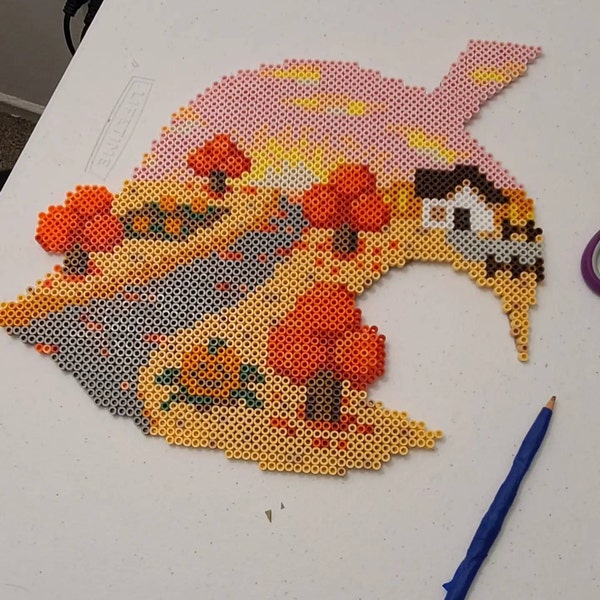 Animal Crossing Fall Leaf Cross Stitch Pattern | PDF Download - Etsy