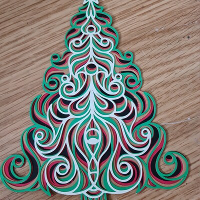 Christmas Tree 3D Zentangle Svg Files Multilayer Panel for - Etsy