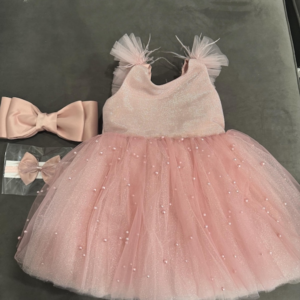 Powder Pink Birthday Tutu Dress,baby Prom Dress Ball Gown Toddler First ...