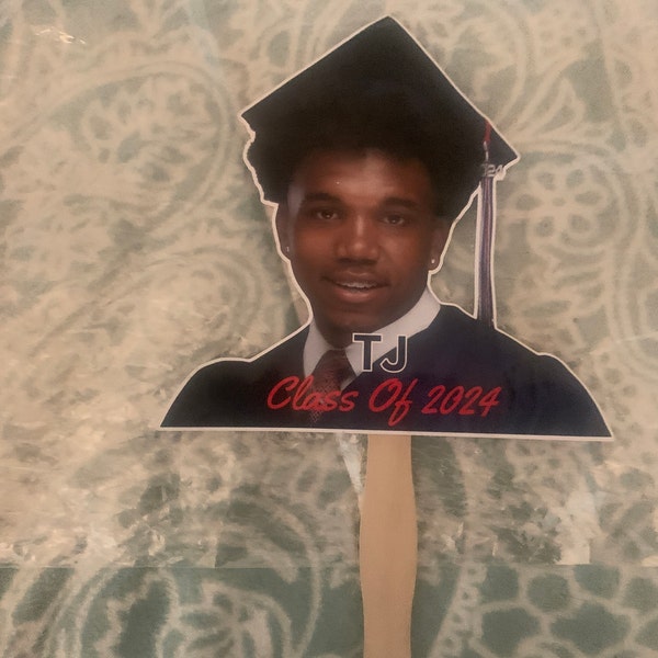 Custom Graduation Photo Fan| Personalized Graduation Fan| Grad Paddle ...