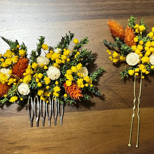 Burnt Orange Comb,terracota Hair Comb,autumn Bride Comb,fall Wedding ...