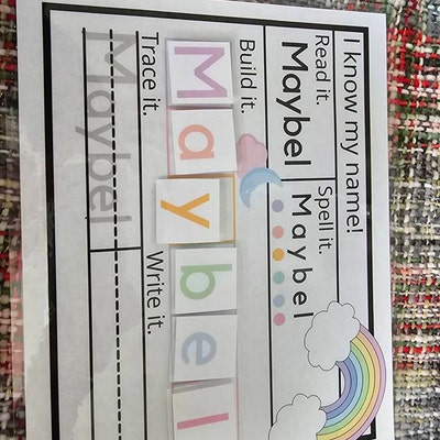 Dry Erase Name Mat, Montesorri Activity to Learn to Spell and Write ...