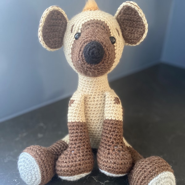 Crochet Hyena Pattern Amigurumi Hyena Pdf Tutorial - Kofi the Hyena - Etsy