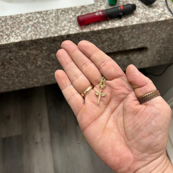 14k Solid Gold Sword Pendant, Gold Sword, Unisex Gold Sword Pendant ...