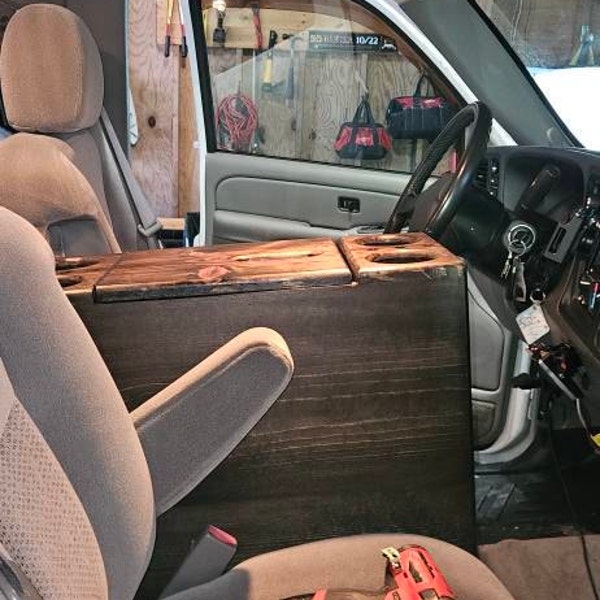 Custom Wood Console Center With Cup Holders - Etsy