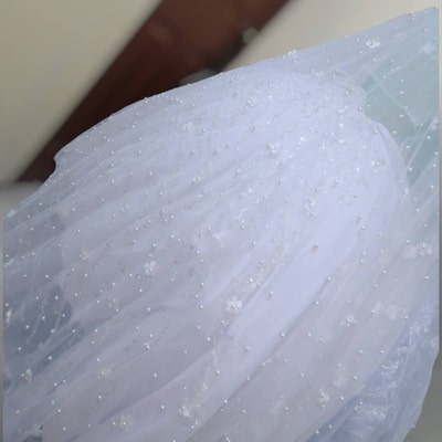 Luxury White Heavy Sequin Beaded Lace Fabric Beading Lace - Etsy