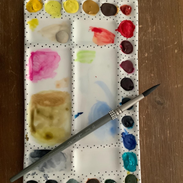 Custom Ceramic Palette With Container, Sturdy Travel Palette, Portable ...