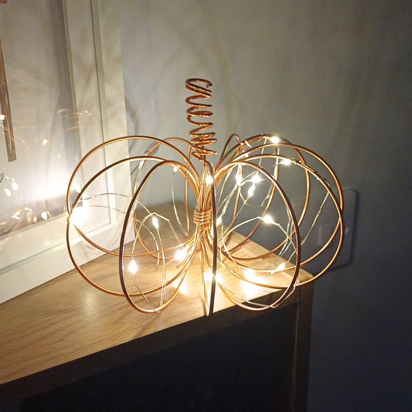 Wire Pumpkin Decor With Lights, Halloween Decorations, Pumpkin Decor ...