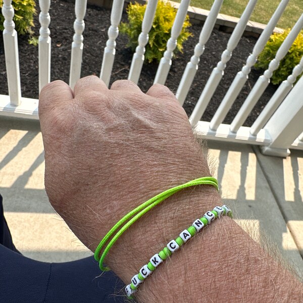Lime Green Awareness Bracelet (cotton/poly) - Muscular Dystrophy, Lyme ...
