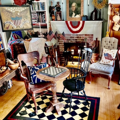 FLOORCLOTH Buttons Hand Painted Canvas Rug COUNTRY PRIMITIVE 6'x8' - Etsy