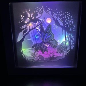 Christmas in the Forest Paper Light Box Shadow Box 3D Paper | Etsy