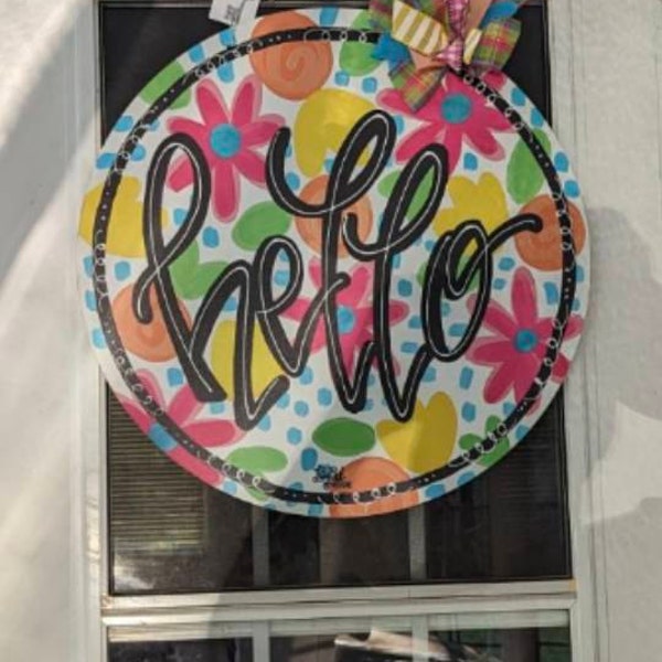 Spring Floral Hello Round - Etsy