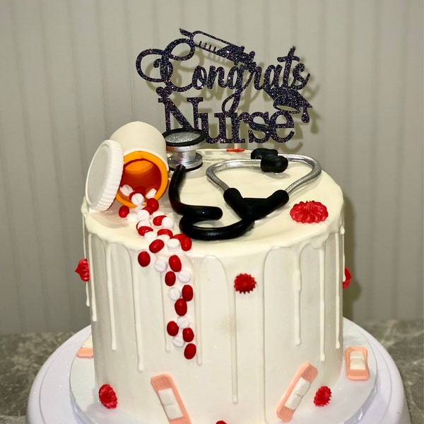Fondant Medical Cake Topper - Fondant Stethoscope - Doctor Toppers ...