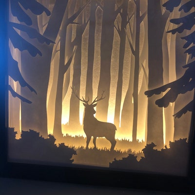 Deer Shadow Box Svg, Paper Cut Light Box Template, Layered Laser Cut ...