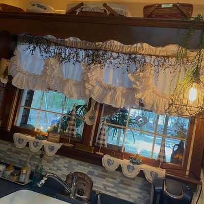 Gray Double Ruffle Valance - Etsy