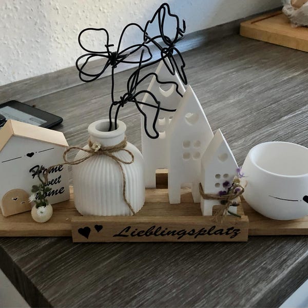 Deko Set home Wohnen Lieblingsplatz Frühling Geschenk Kerze Häuschen ...