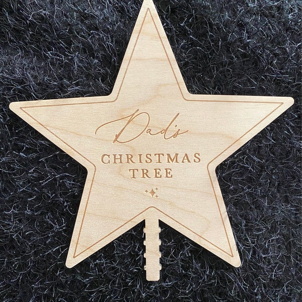 Christmas Tree Topper Star, Engraved Tree Topper, Scandi Christmas ...