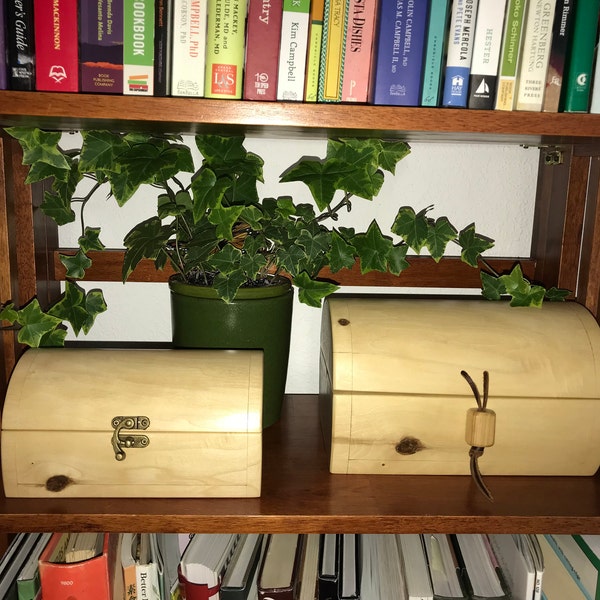 Small Pinon Log Box With Hinged Lid and Polyurethane Finish, Small ...