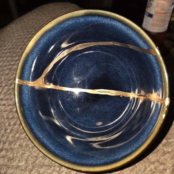 Kintsugi Bowl, Kintsugi Blue Celestial Bowl, Blue Bowl, Gift for Her ...