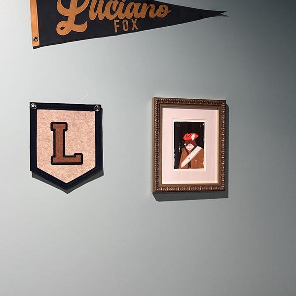 Two Line Large Custom Suede and Leather Pennant Flag Banner ...