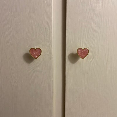 Colorful Heart Knobs for Dresser Brass Drawer Knobs Pulls Kitchen Knobs Gold Knobs Pulls Gift ...