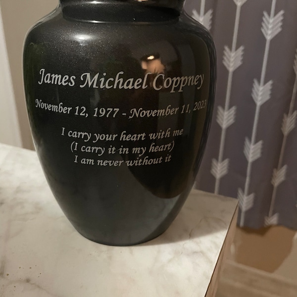 Engraved Text Cremation Urn - Etsy
