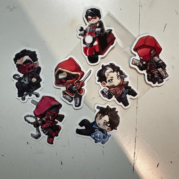 Red Hood and Nightwing Acrylic Charm/sticker - Etsy