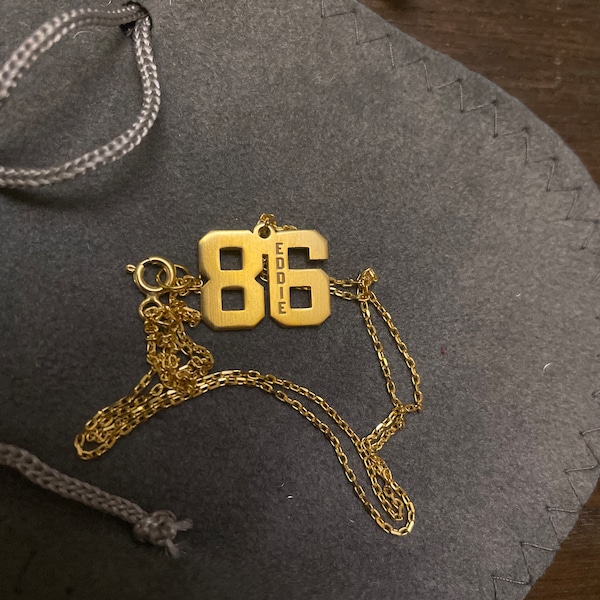 Gold Number Necklace, Boys Baseball Necklace With Number, Silver Number ...