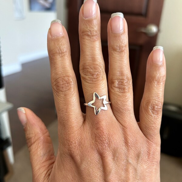 Sterling Silver Tiny Star Ring: Minimalist Geometric Jewelry - Etsy
