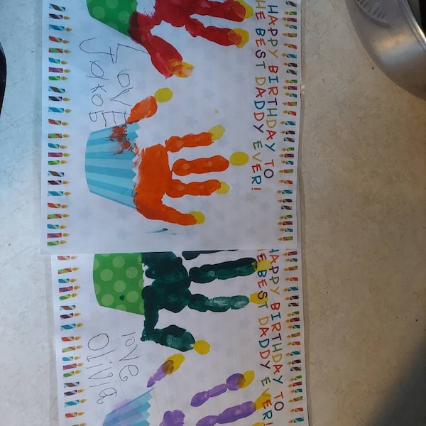 EDITABLE Happy Birthday 1 Cupcake Handprint Craft Birthday Card ...