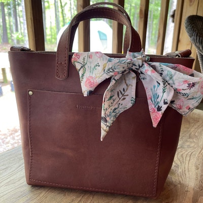 Short Silk Scarf. Peach Skinny Scarf for Ponytail, Bun, Top Knot ...