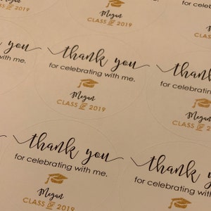 Graduation Thank You Stickers,graduation Favor Stickers,class of 2024 ...