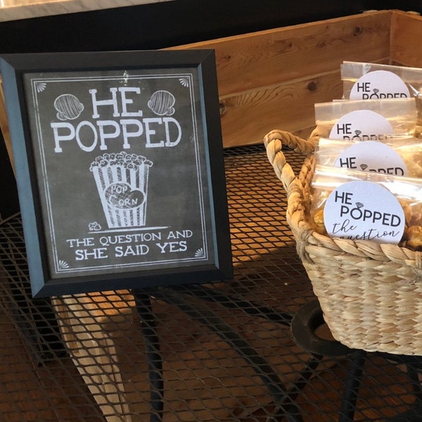 Instant 'he POPPED the Question and She Said YES' Printable 8x10, 11x14 ...