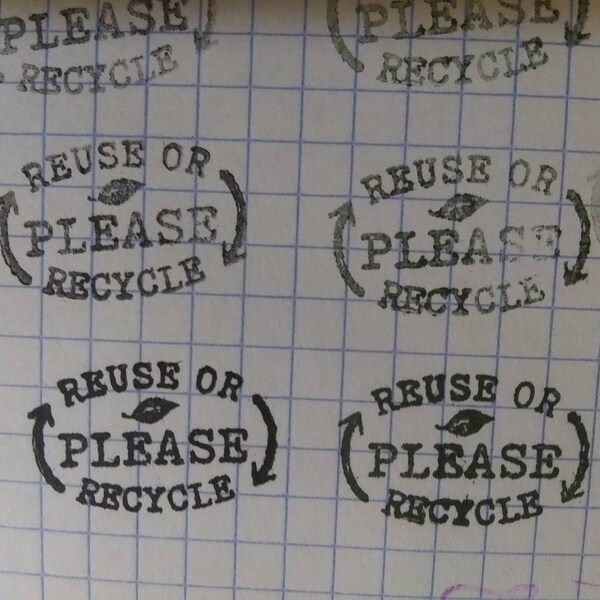 Please Recycle Rubber Stamp, Sustainable Packaging Stamp Handmade by ...