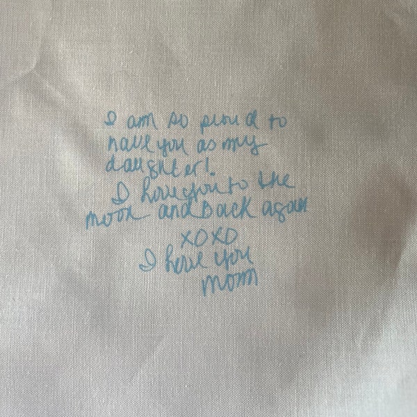 Loved Ones Handwriting Patch, Wedding Patch, Something Blue, Your Handwriting Quilt Block ...