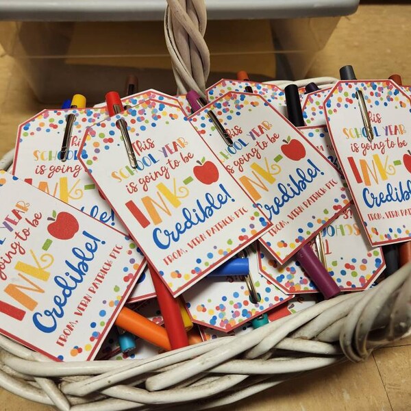 School Year Going to Be Ink-credible Tag Ink Pen Gift Editable First ...