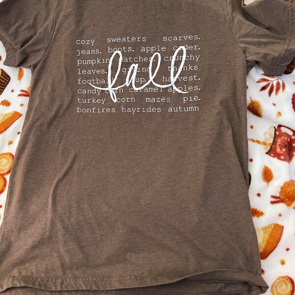 Cozy Fall Shirt Women, Fall Aesthetic Tee, Neutral Autumn Graphic Tee ...