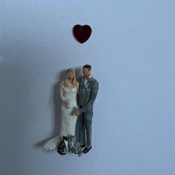 Personalised Miniature Figurine Bridal Couple Bride and Groom Wedding ...
