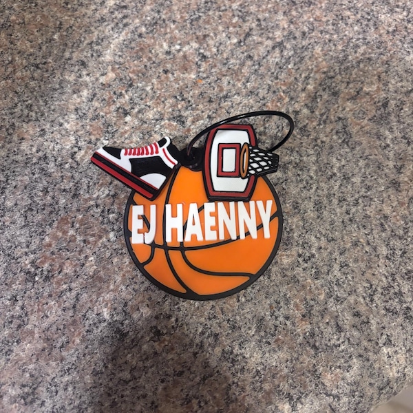 Basketball Bag Tag - Personalized Name Tag - Custom Bag Tag - Team Gear ...